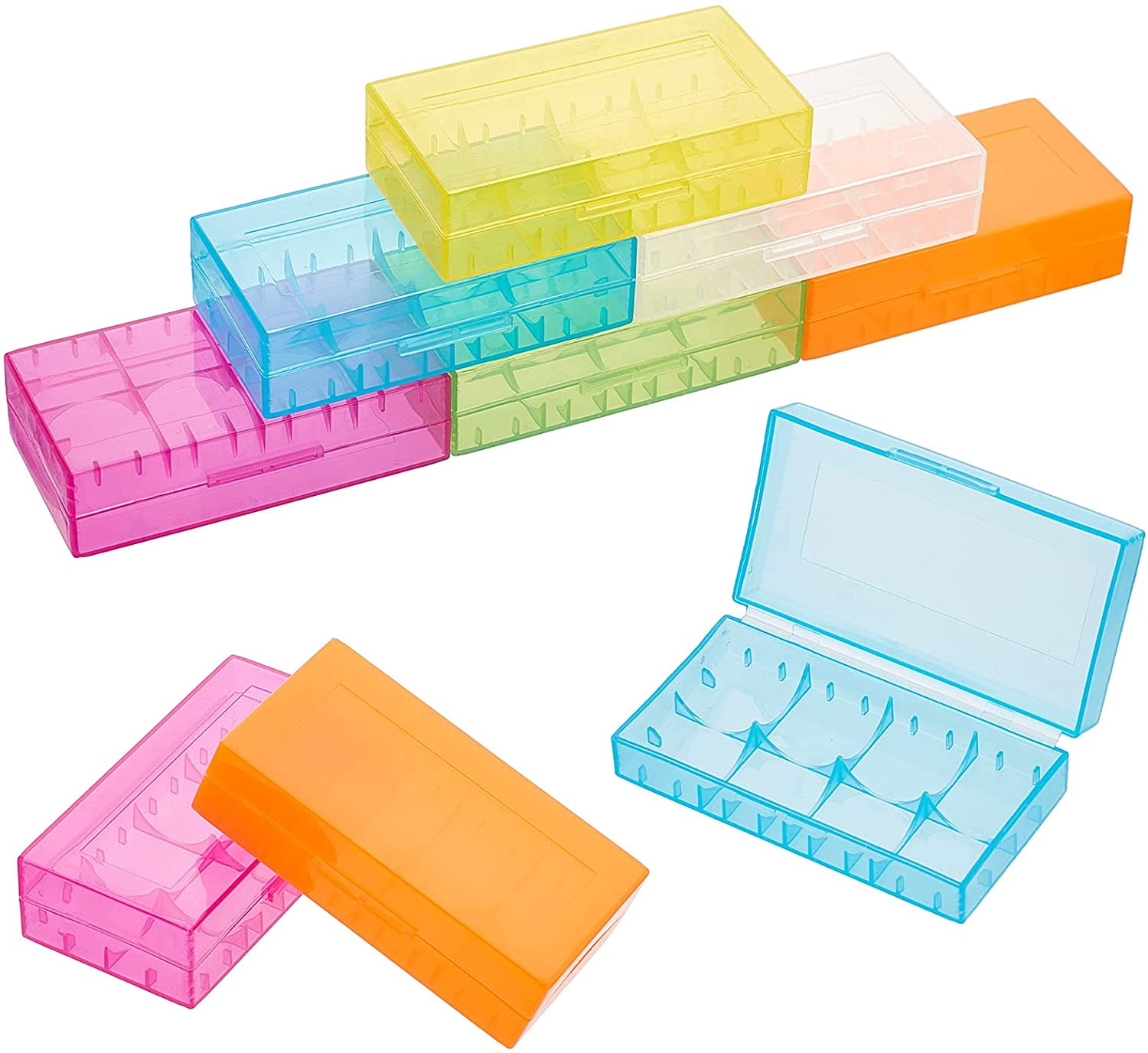 24 Pcs Small Plastic Battery Storage Box 4x8x2cm Cell Battery Organizer ...