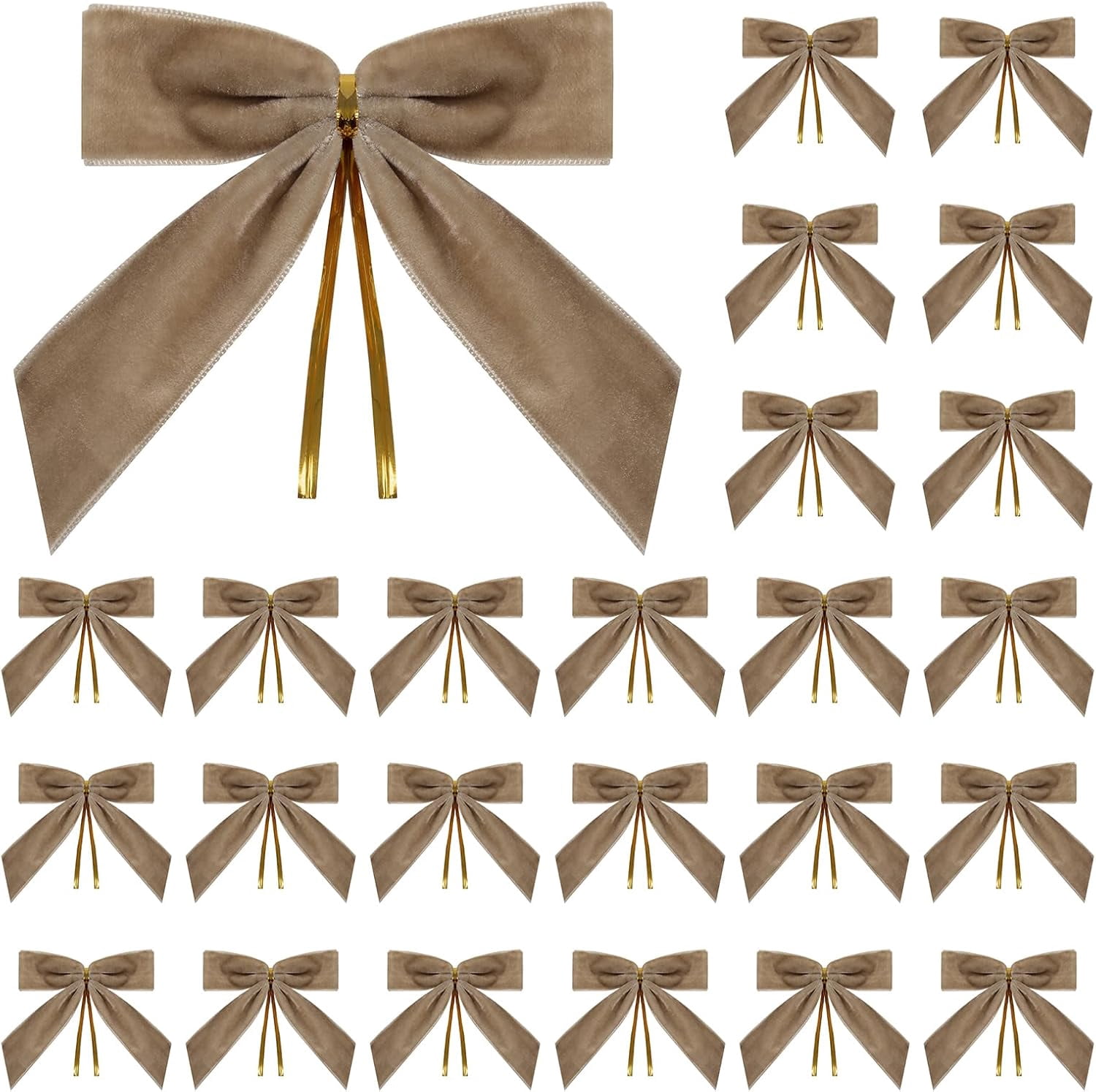 24 Pcs Small Velvet Christmas Bows for Christmas Tree, Wreath, Gift ...