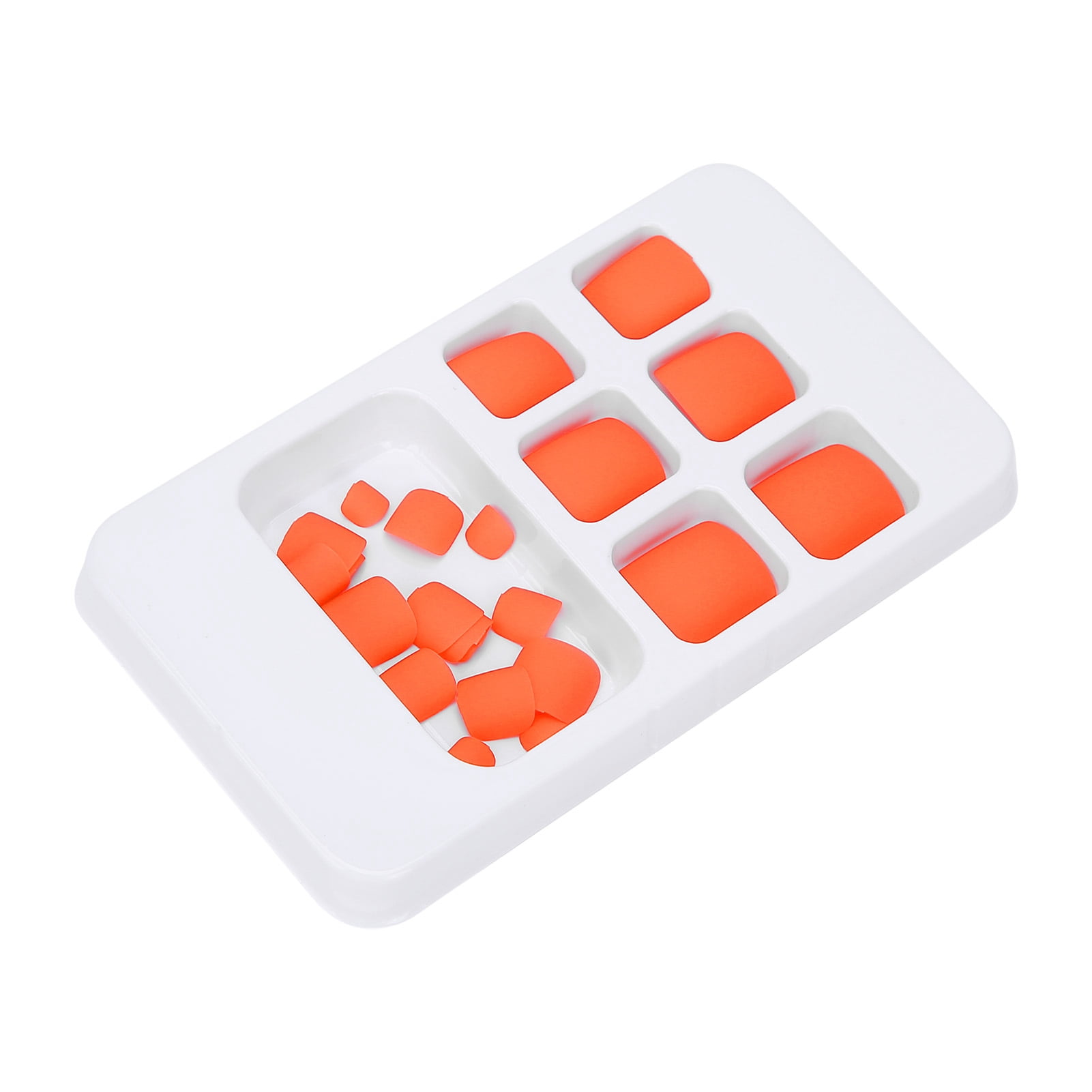 24 Pcs Solid Color False Foot Toe Nails Decoration Short Square Fake ...