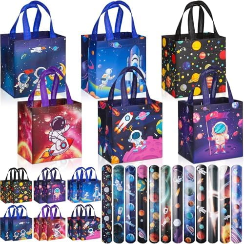 24 Pcs Space Party Favor Bags Outer Space Non Woven Astronaut Gift ...