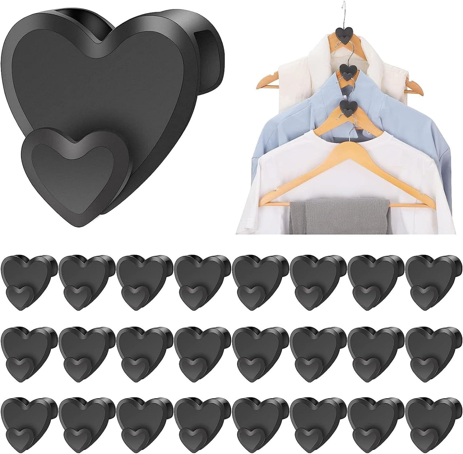 Space Saving Triangles for Hangers, 24Pcs Hangers Space Saving Hooks ...