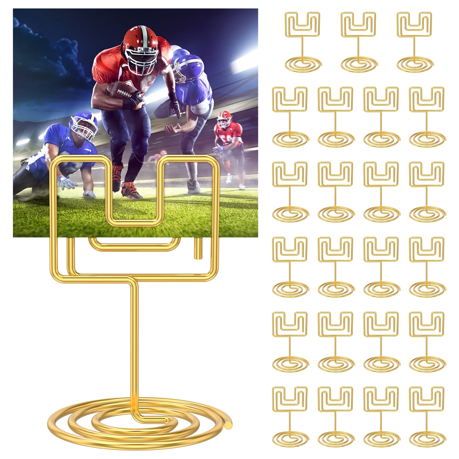 24 Pcs Stable Table Number Holder Metal Football Themed Table Card ...