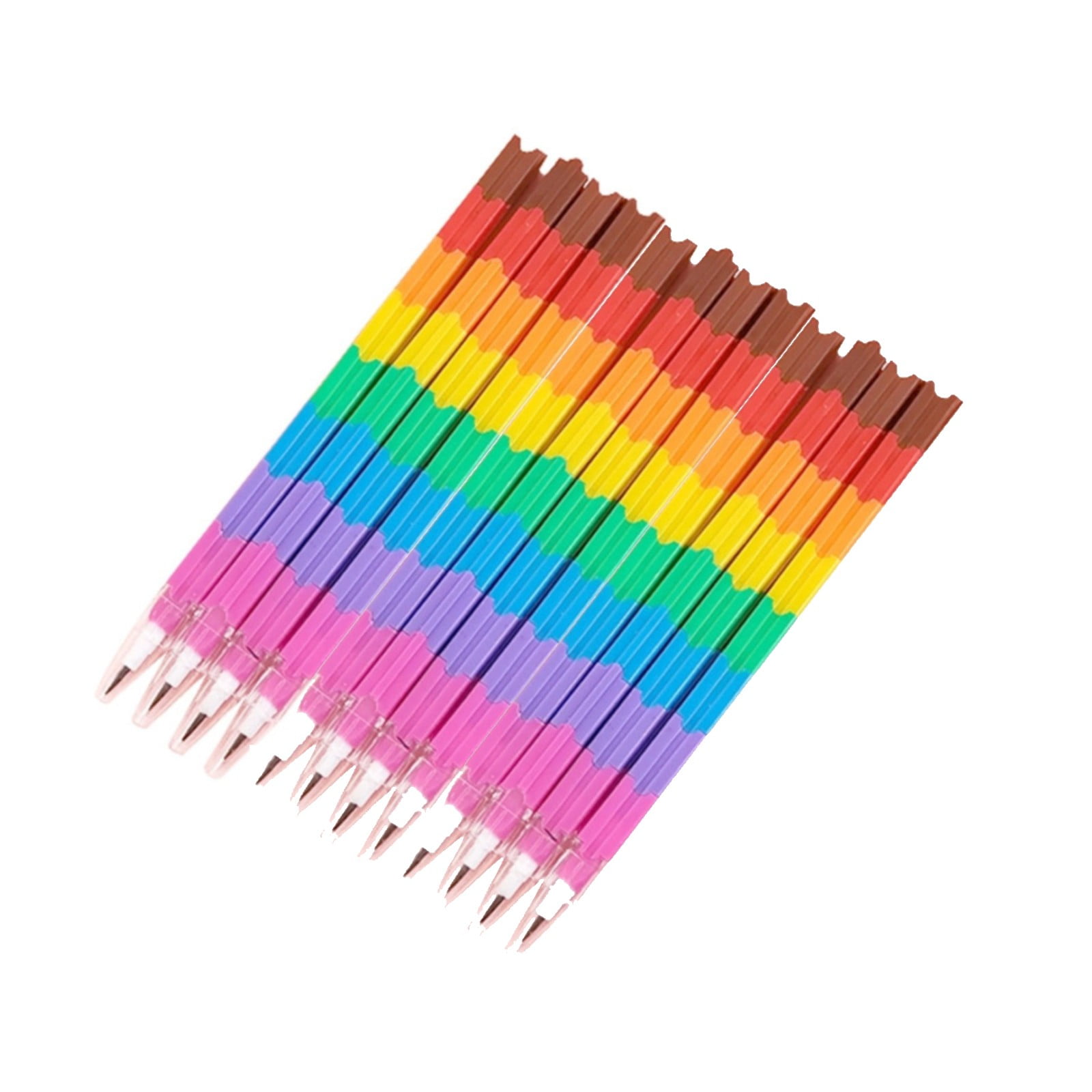 24 Pcs Stacking Crayons,Buildable Stackable Colorful Crayons,8 Assorted ...