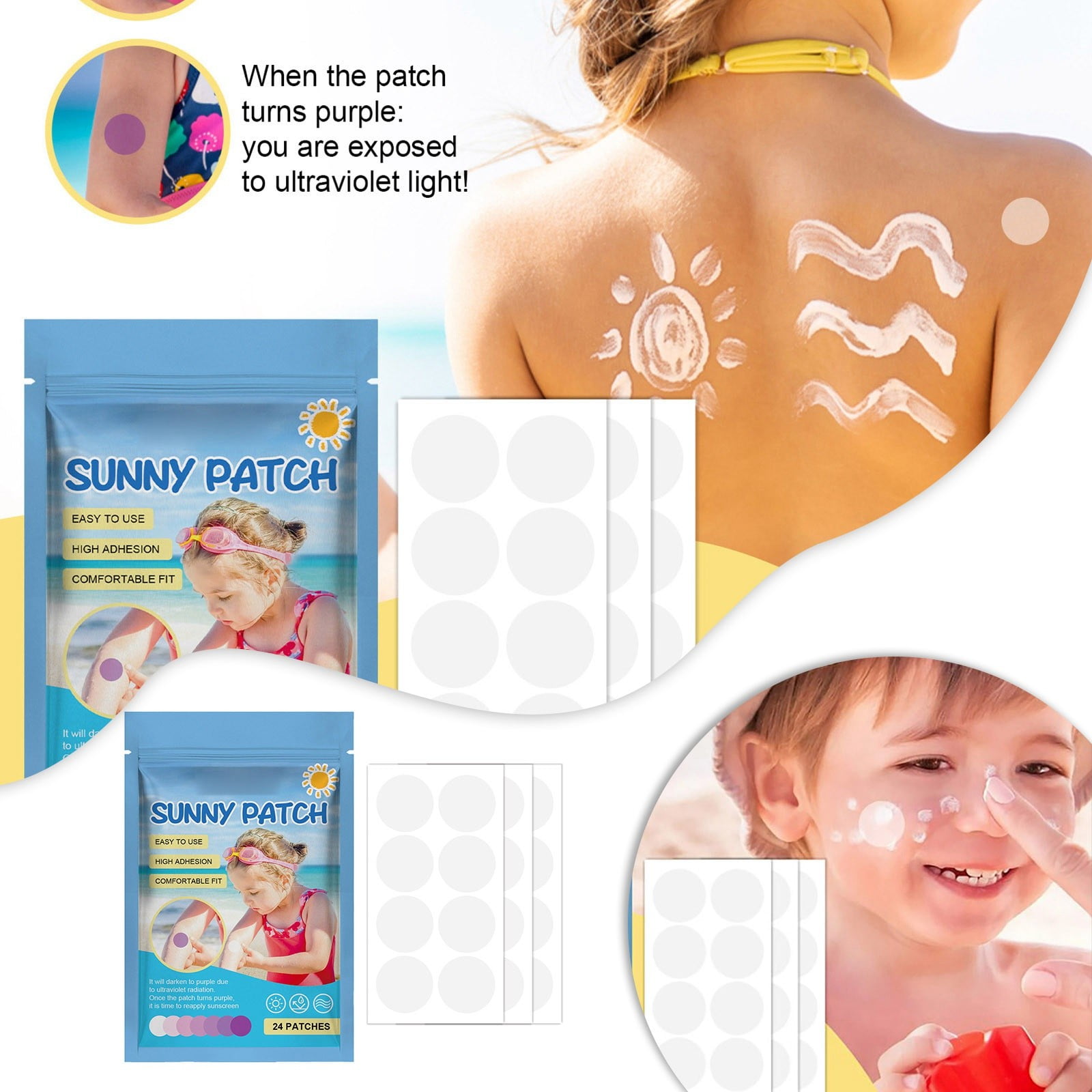 24 Pcs Stickers For Sunscreen Detection Stickers Detection Reminder ...