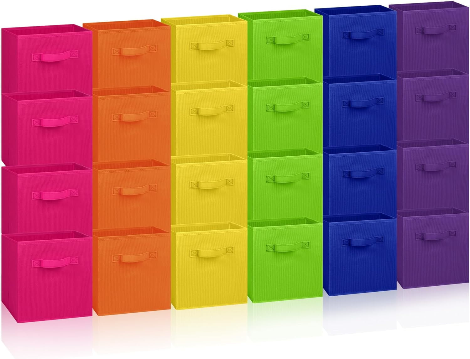 24 Pcs Storage Cubes 11'' Collapsible Storage Bins Bulk Fabric Storage ...