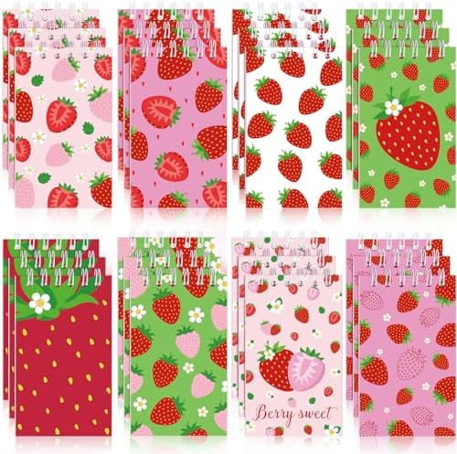 24 Pcs Strawberry Small Notebooks Bulk Strawberry Party Favors Notepads ...