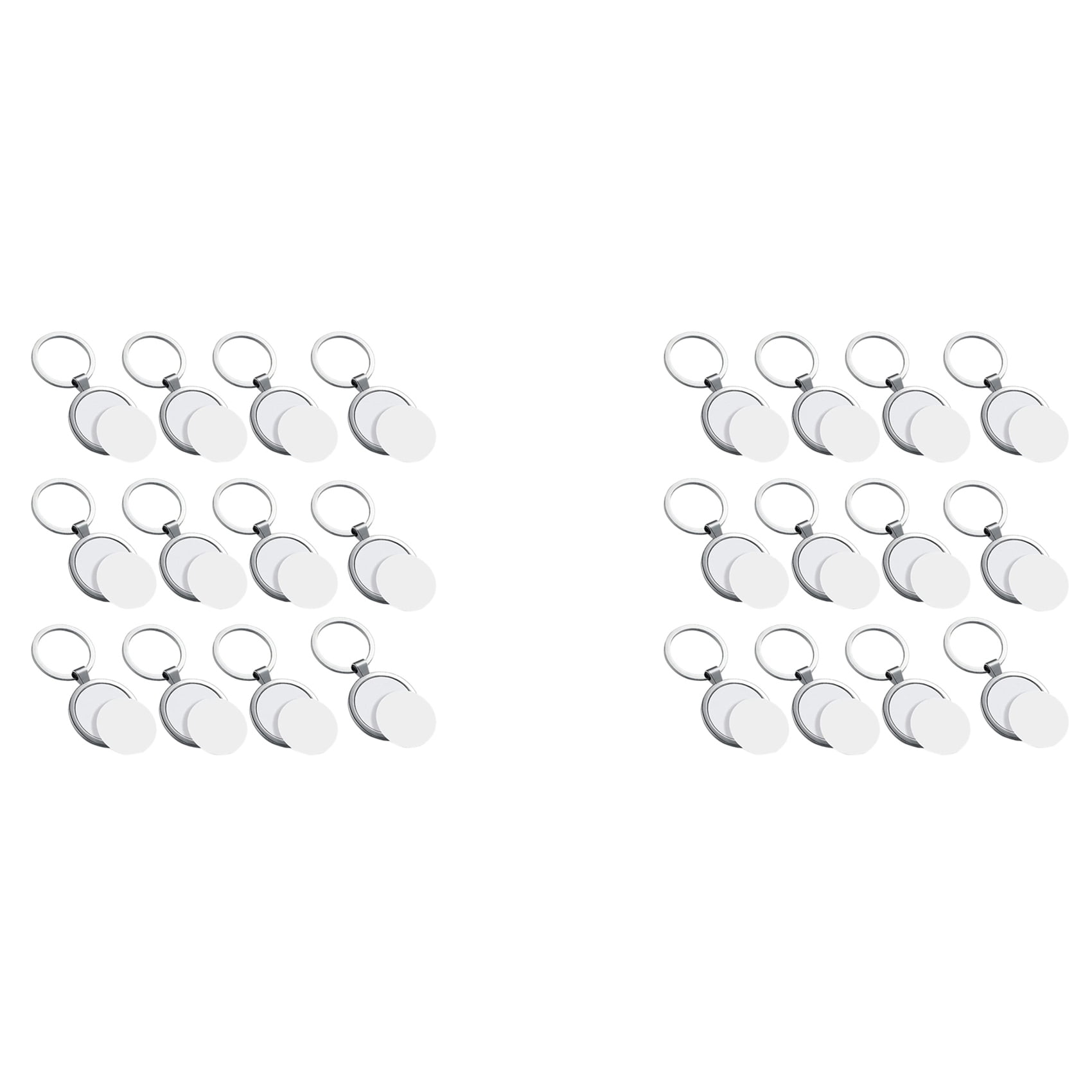 24 Pcs Sublimation Blank Keychain Round Heat Transfer Keychain Metal ...
