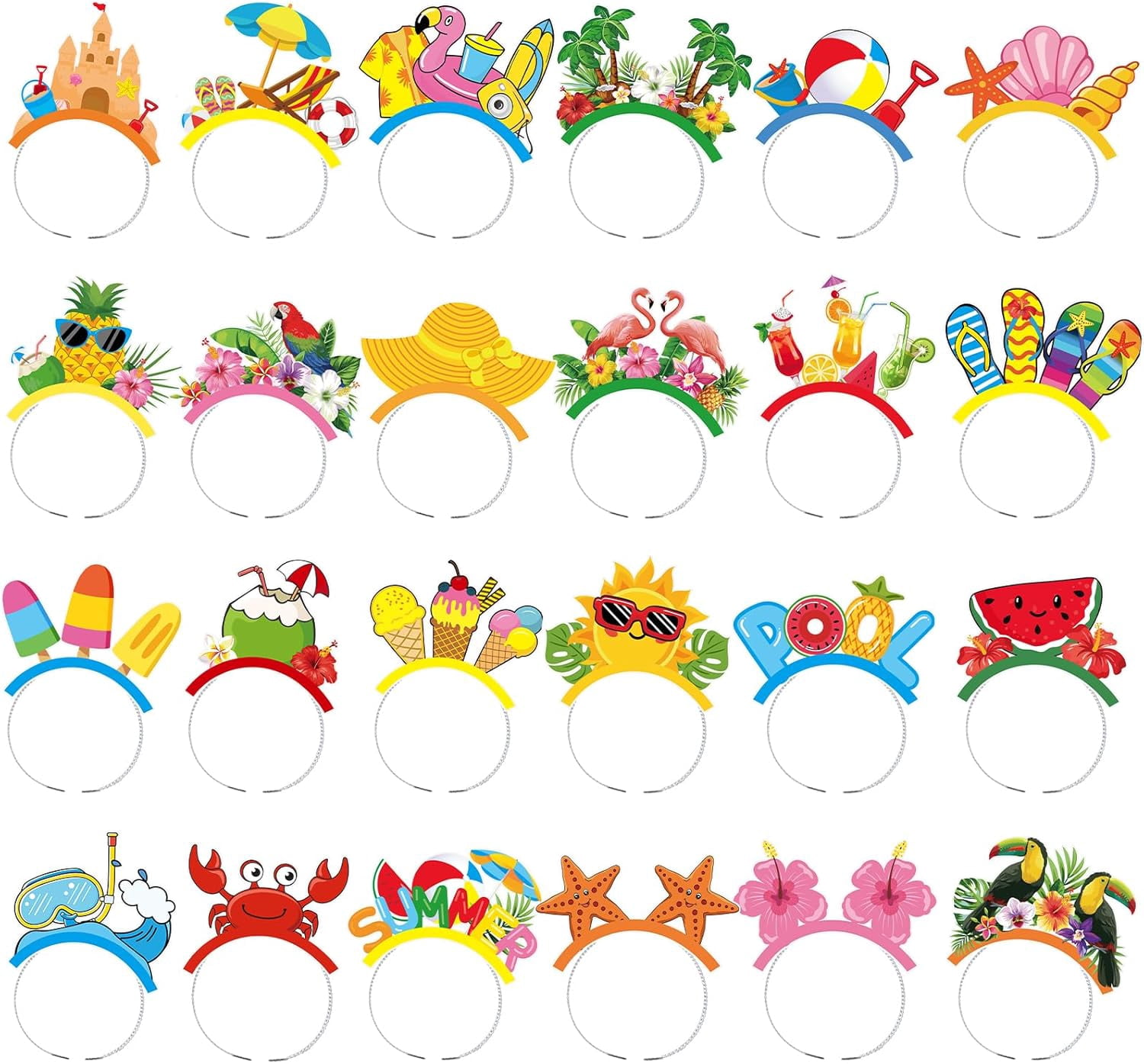 24 Pcs Summer Hawaiian Party Favors Paper Luau Tiki Aloha Boppers Funny ...