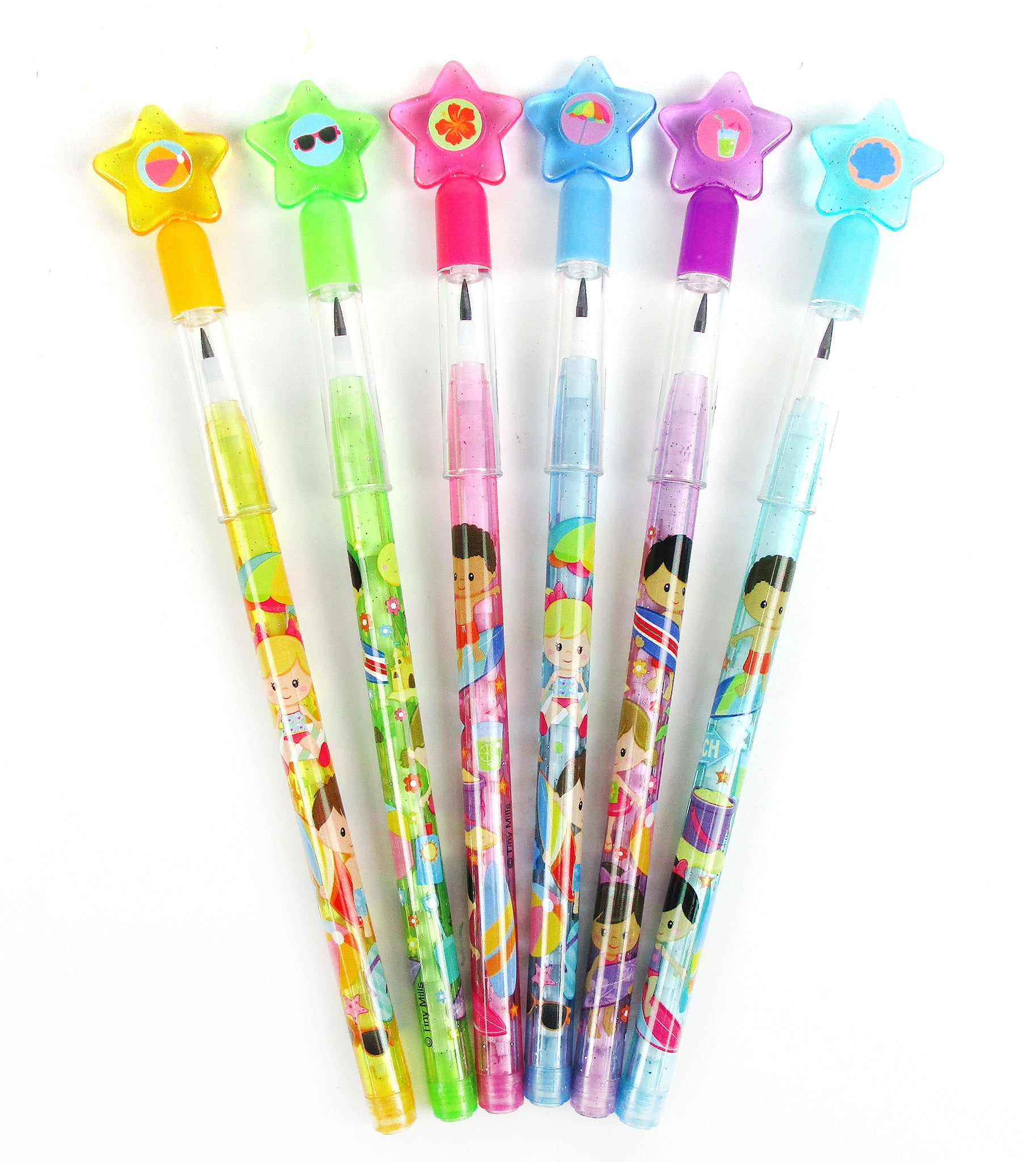 24 Pcs Summer Multi Point Pencils - Walmart.com