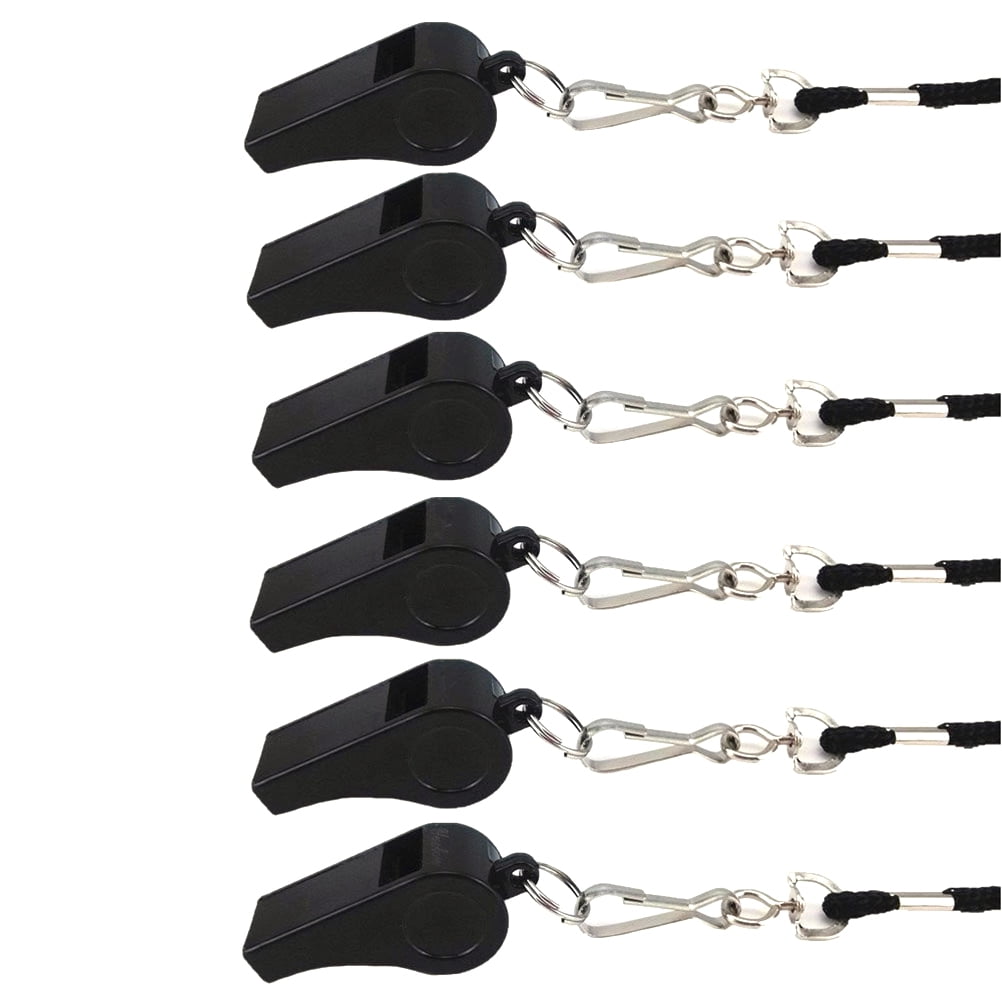 WORGEOUS Emergency Whistles With Lanyard Whistles Black 24pcs Abs For ...