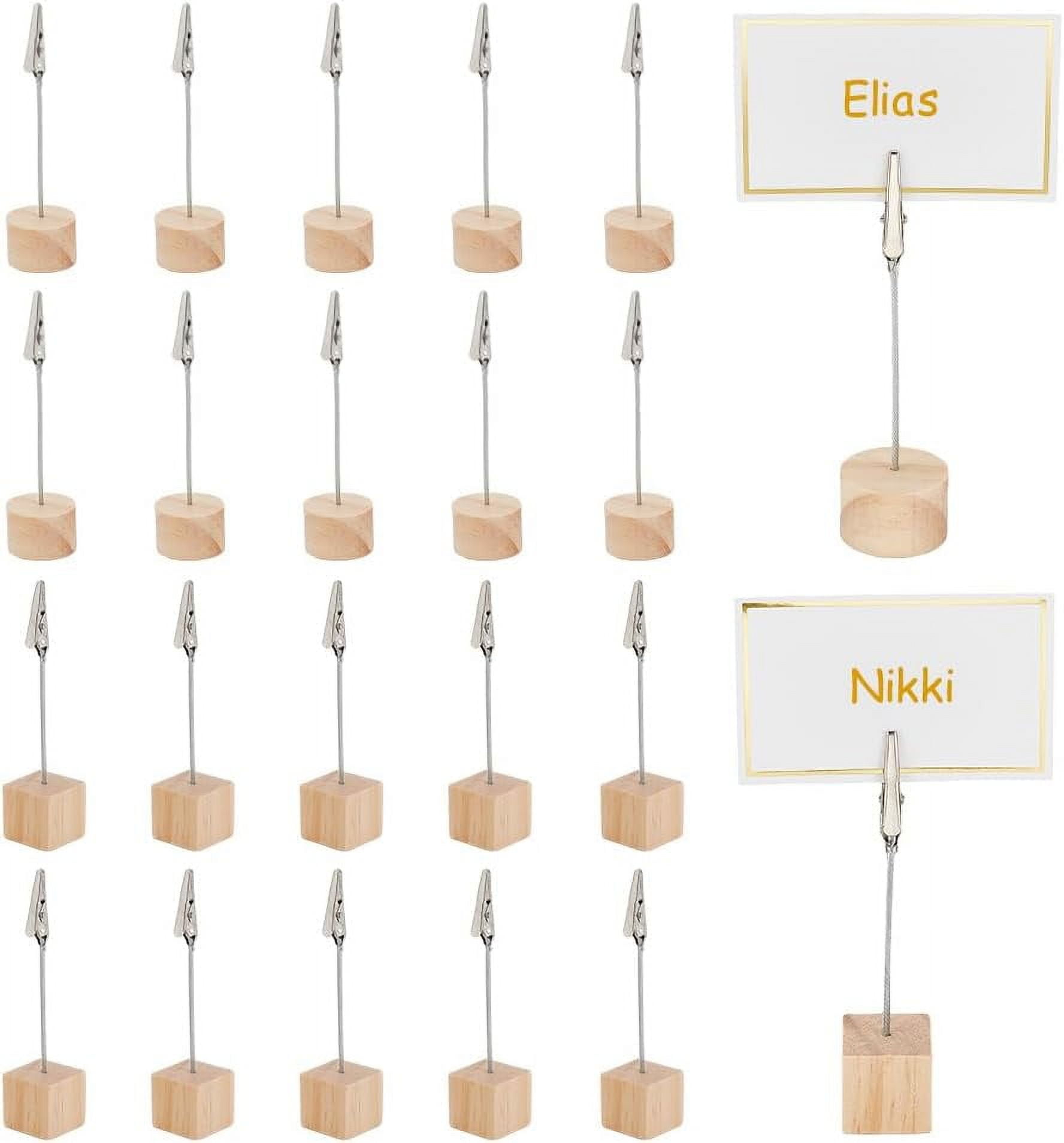 24 Pcs Table Number Holder Cube oto Clips Holder with Clip Place Card Holder Cube Base ...