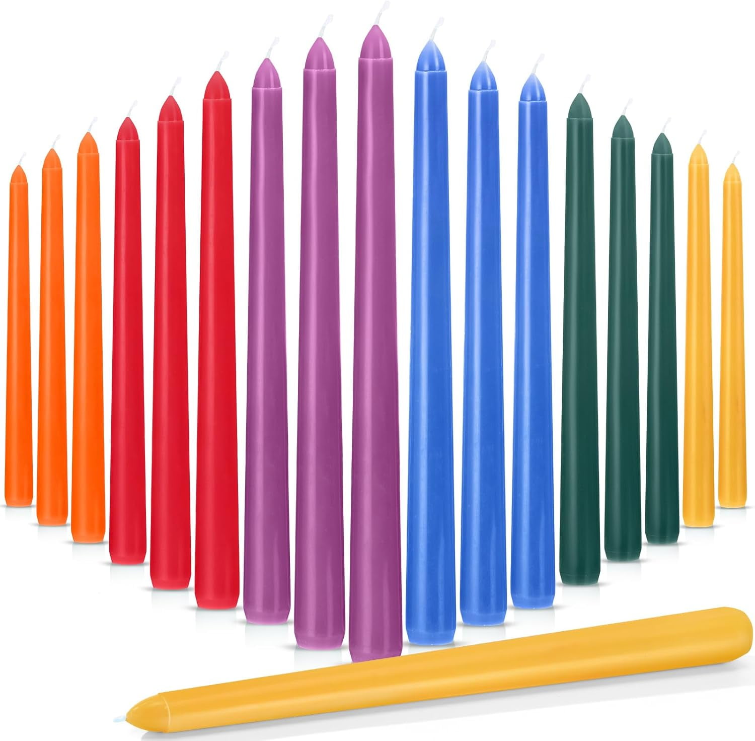 24 Pcs Taper Candles 10 Inch (H) Tapered Smokeless Long Tall Unscented ...