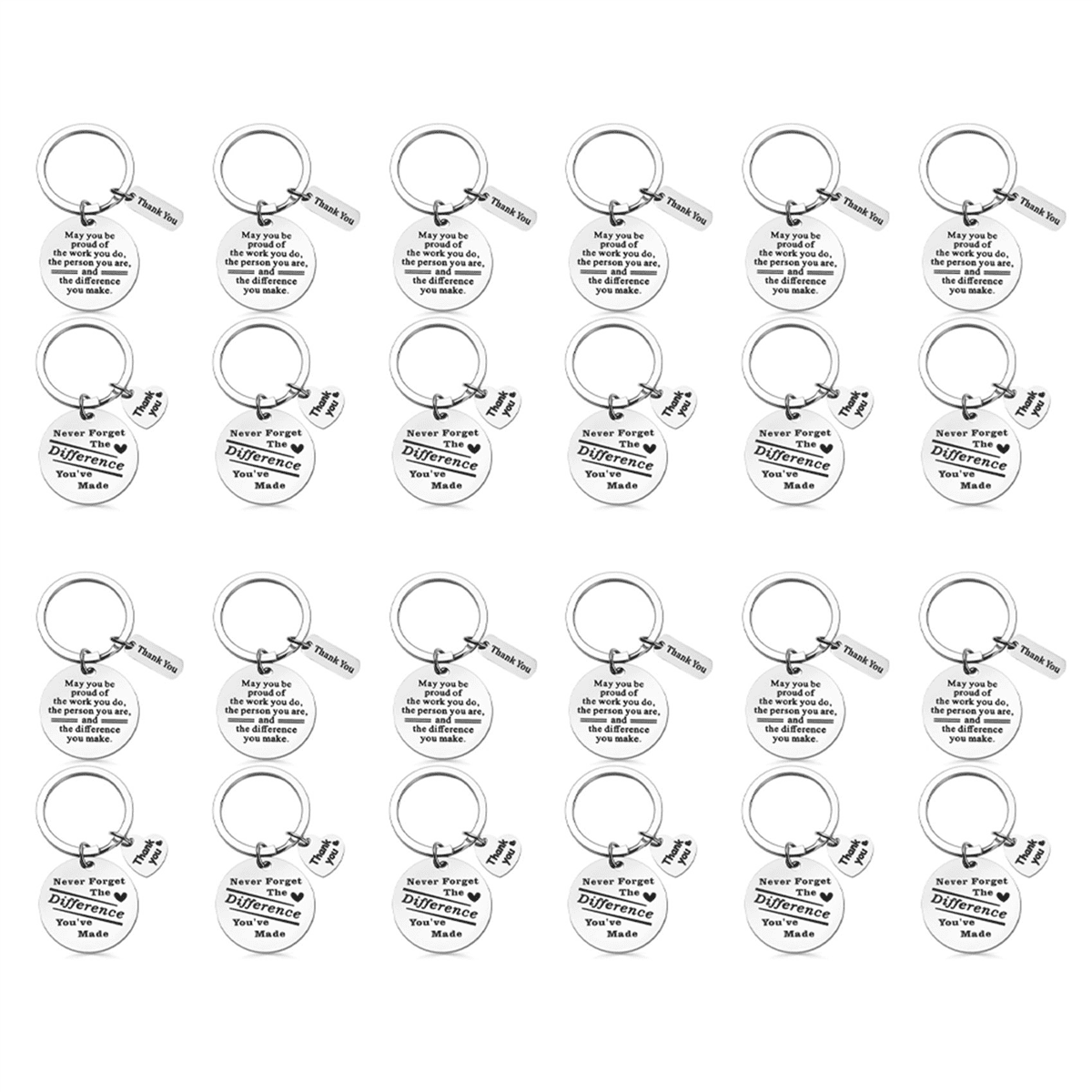 24 Pcs Thank You Gifts Keychain Appreciation Women Inspirational for ...