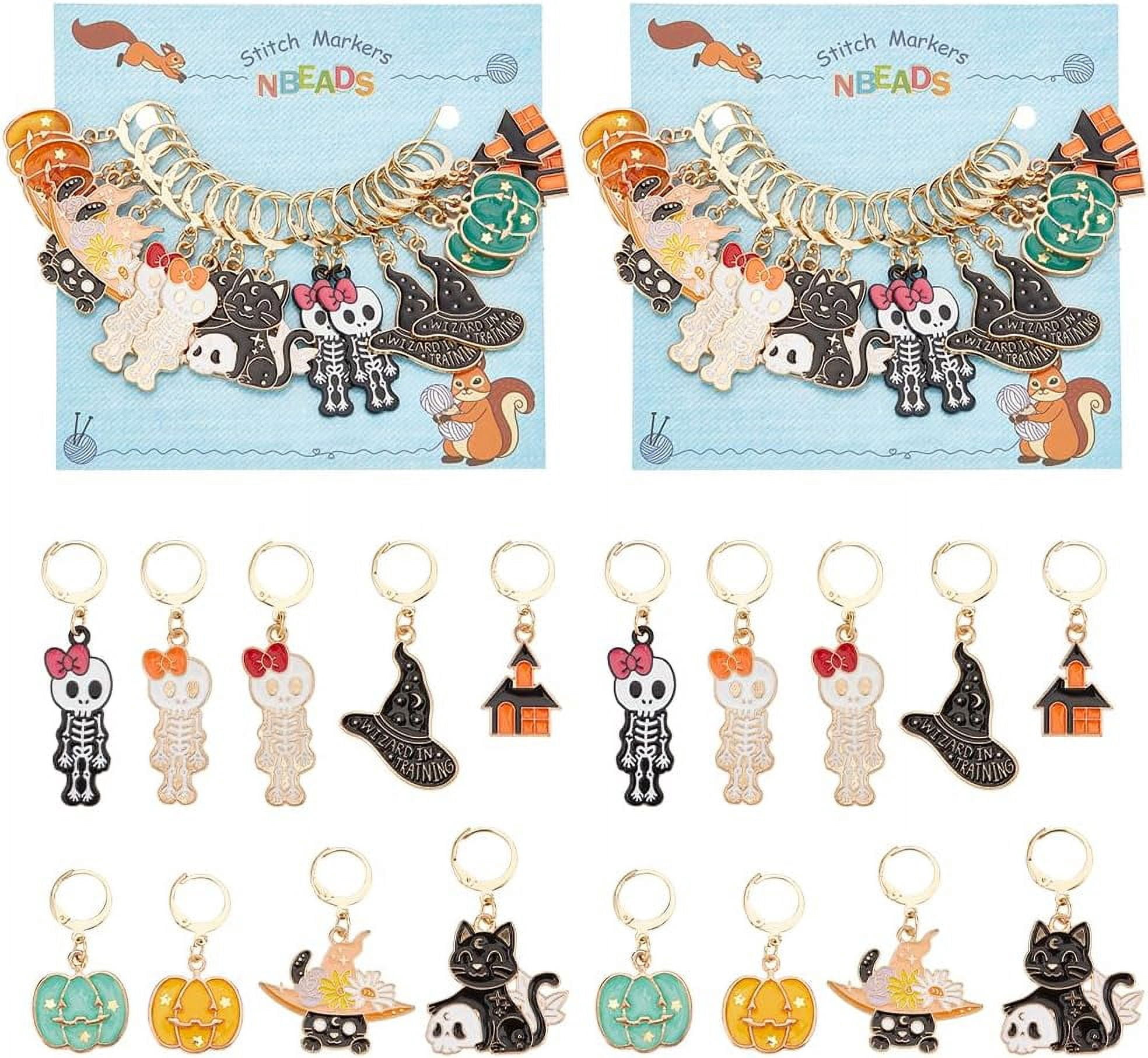 24 Pcs Theme Stitch Markers Enamel Crochet Stitch Marker Removable ...