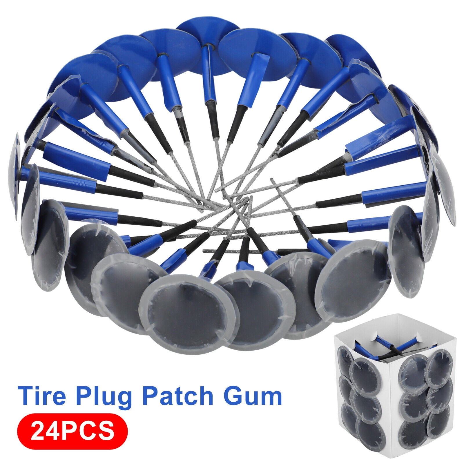 24 Pcs Tire Patches Kit,1.42" x 0.16" Tire Repair Patch Plug Kit For ...