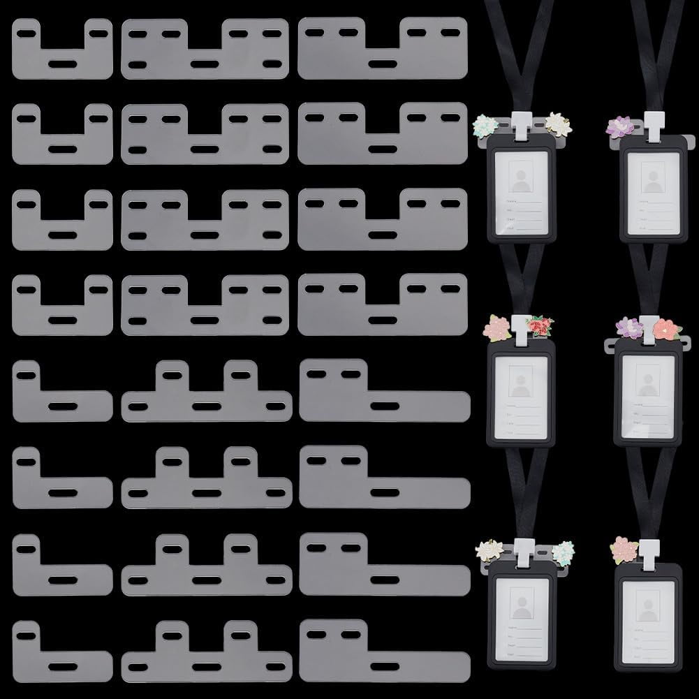 24 Pcs Topper Adapter for Badge Buddy 6 Styles Clear Acrylic Id Badge ...