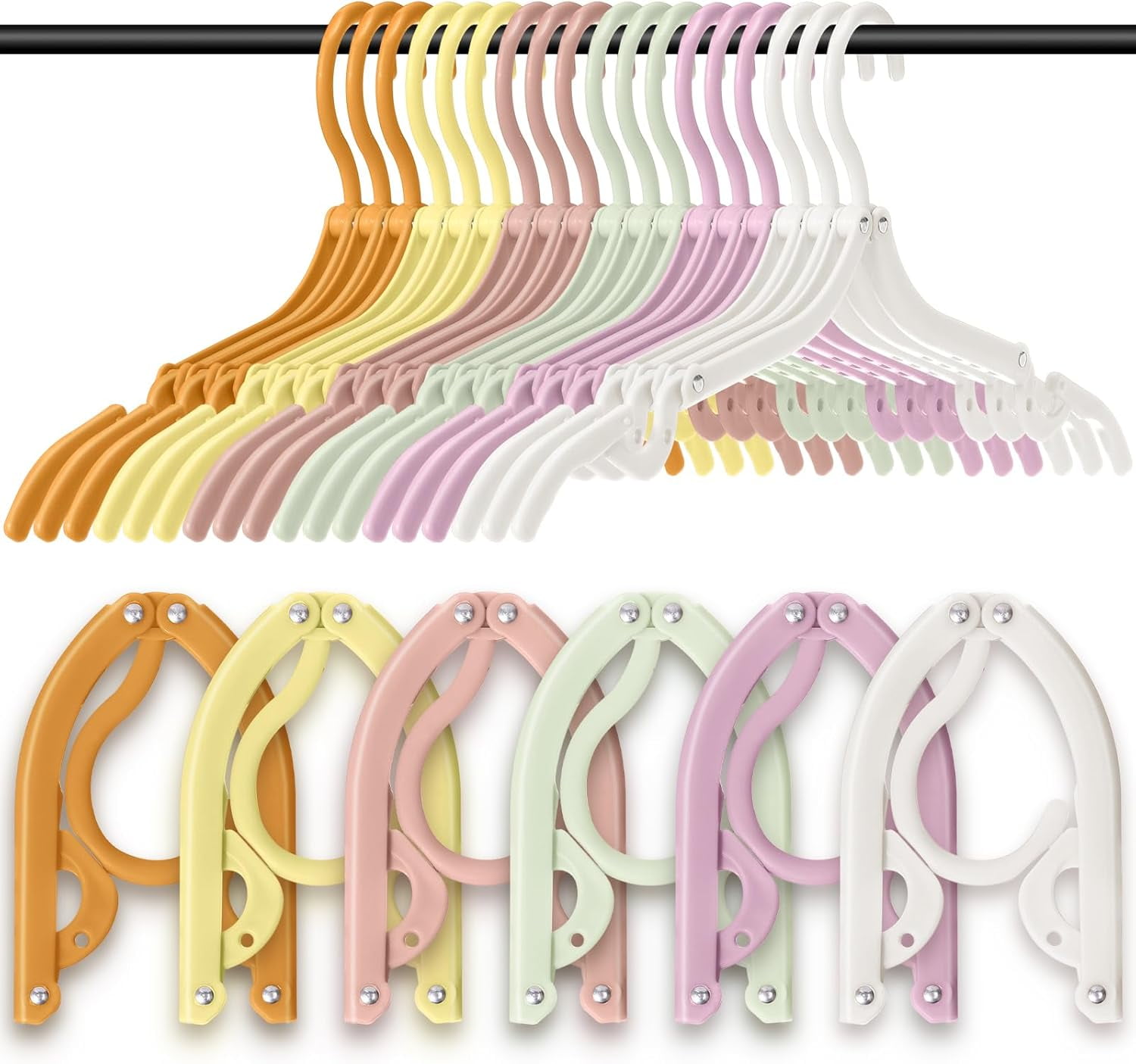 24 Pcs Travel Hangers Portable Foldable Hangers Cruise Ship Essentials ...