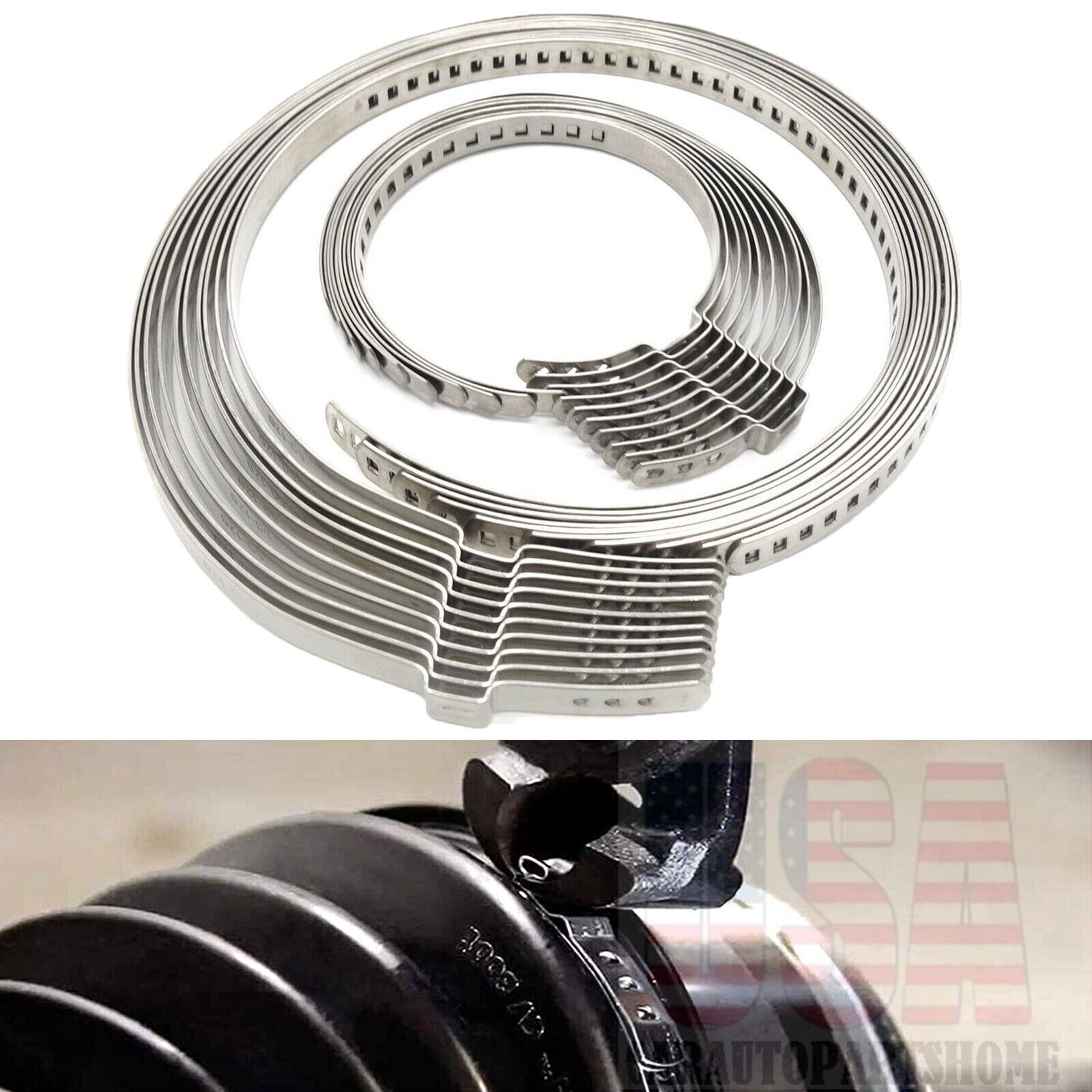 24 Pcs Universal Adjustable Axle CV Joint Boot Crimp Clamps Small ...