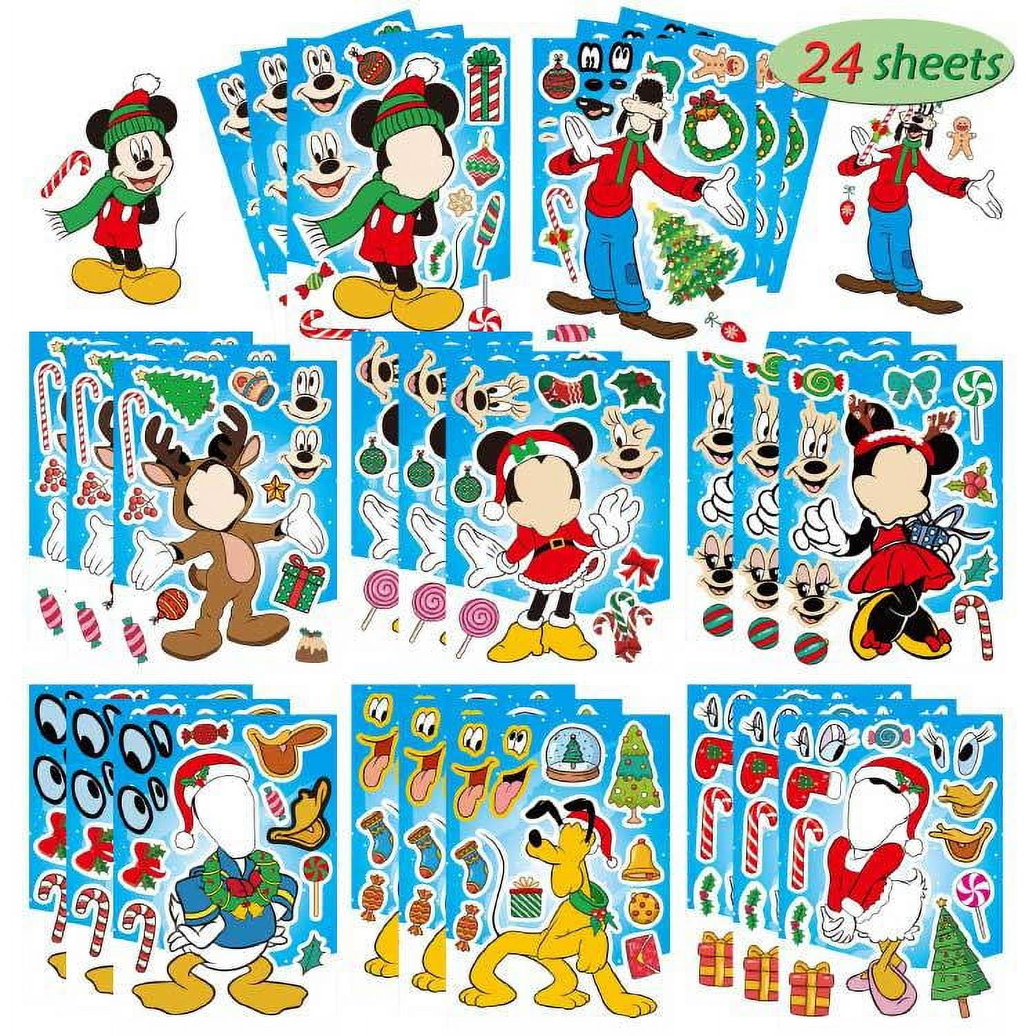 24 Pcs Mickey Make-a-face Stickers Pack, Mixed & Matched with 8 ...