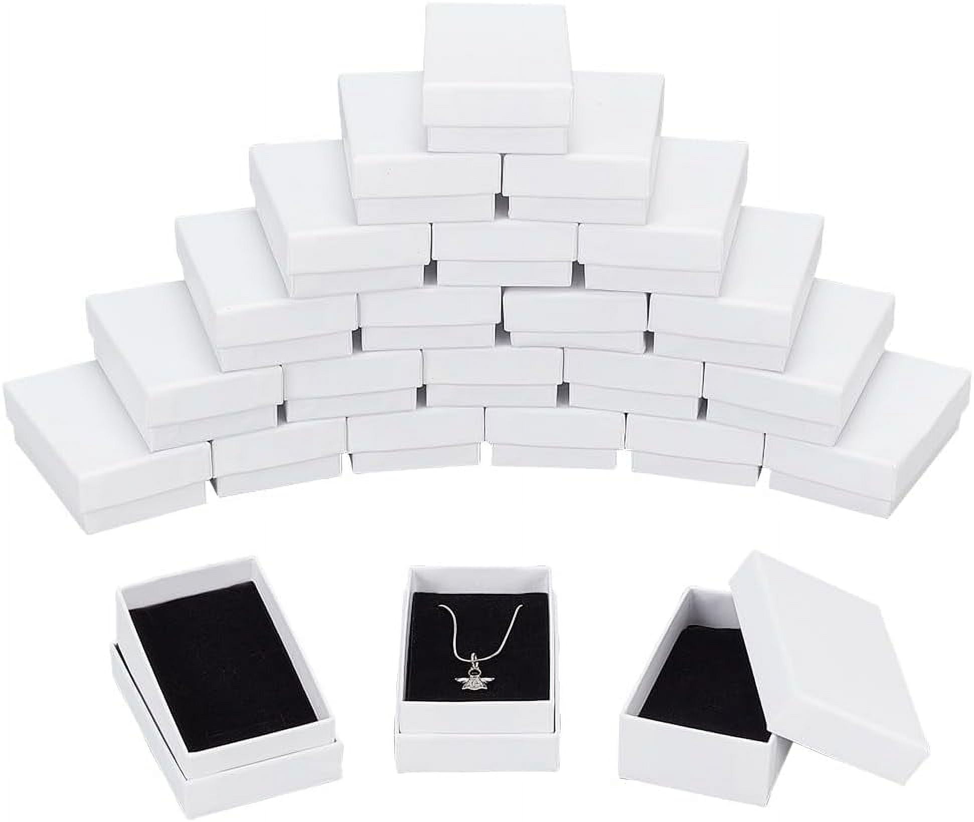 24 Pcs White Cardboard Jewelry Boxes 3.2x2 Paper Gift Box Cardboard ...