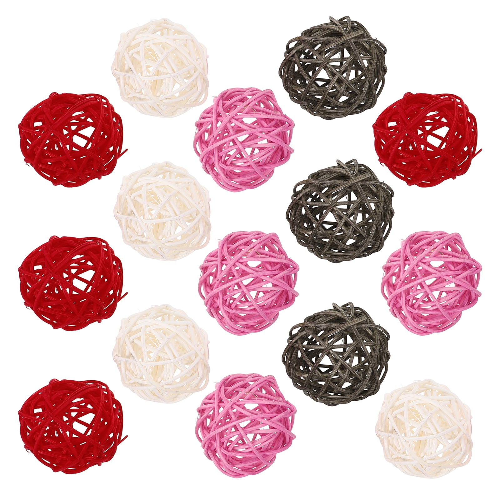 24 Pcs Wicker Rattan Balls Christmas Ornaments Twine Takraw Willow ...