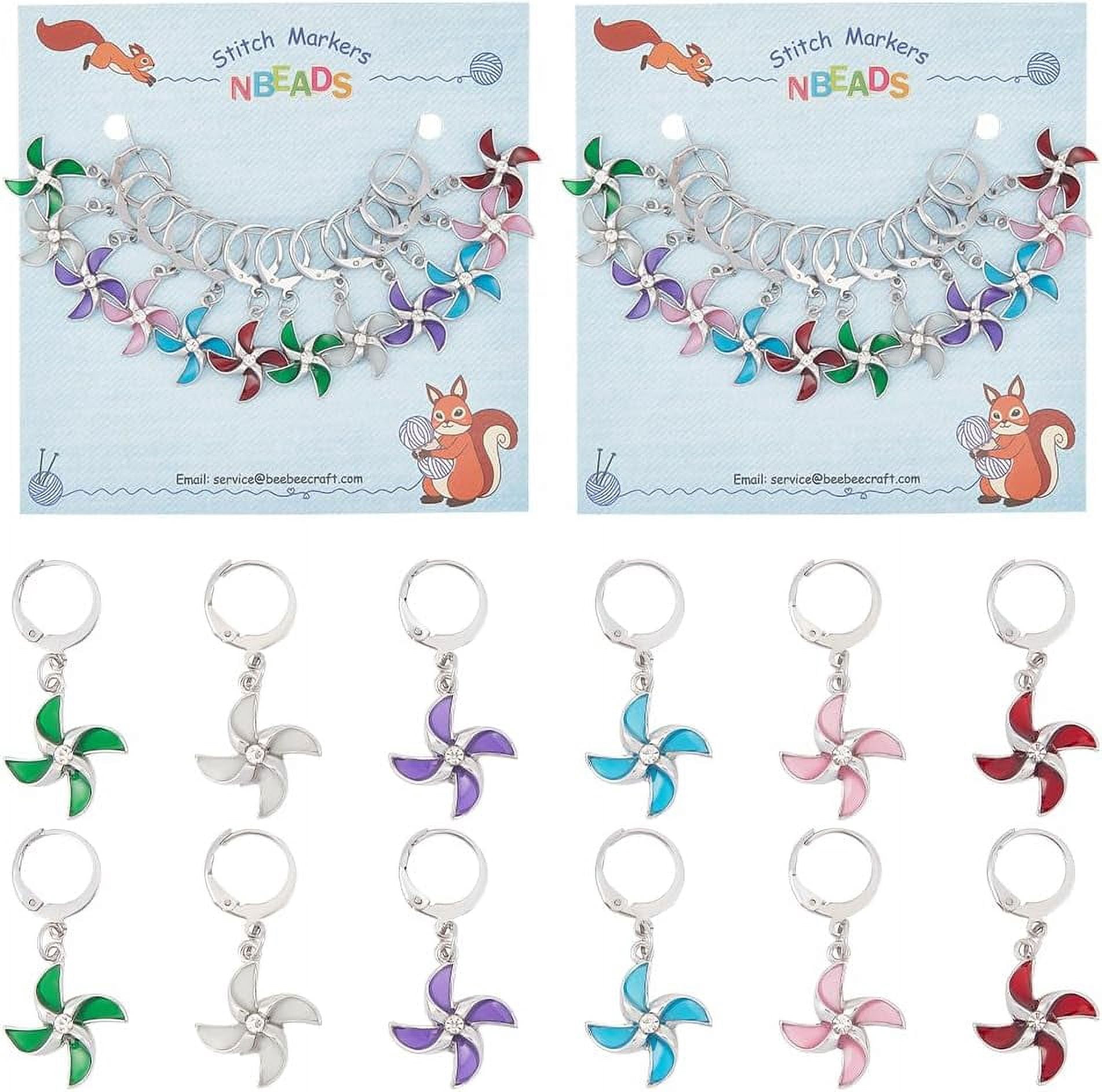 24 Pcs Windmill Stitch Markers Alloy Crochet Stitch Marker Charms with ...