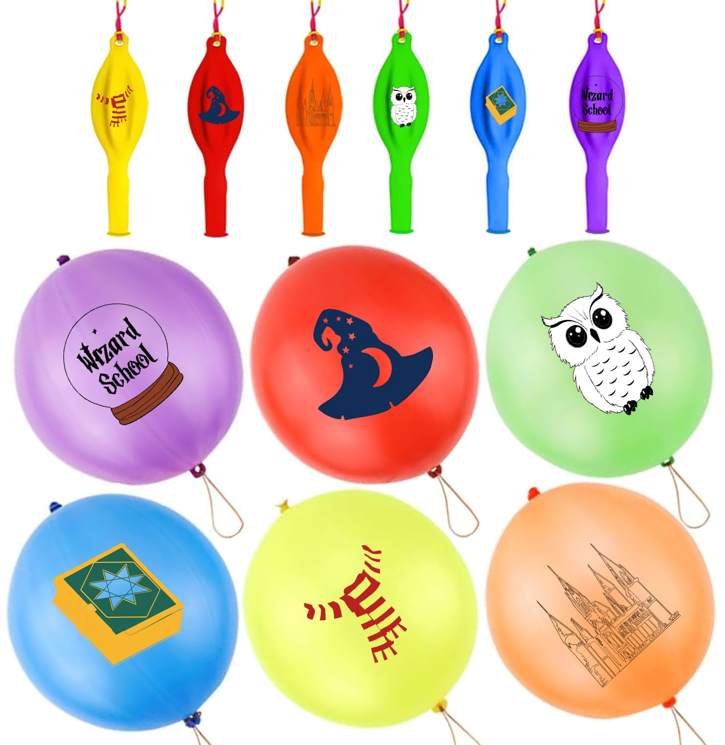 24 Pcs Wizard CORNET Party Punch Balloons for Kids, Wizard Party Favor ...