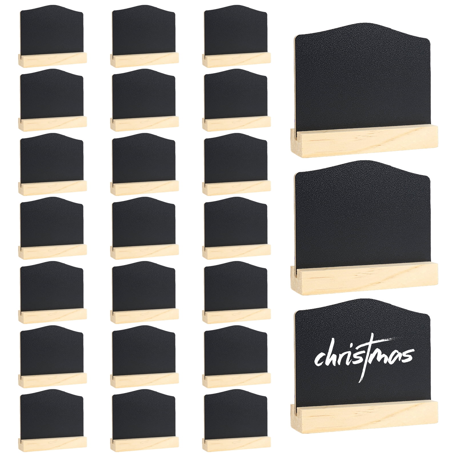24 Pcs Wood Mini Chalkboards Signs with Support Easels Small Chalk ...