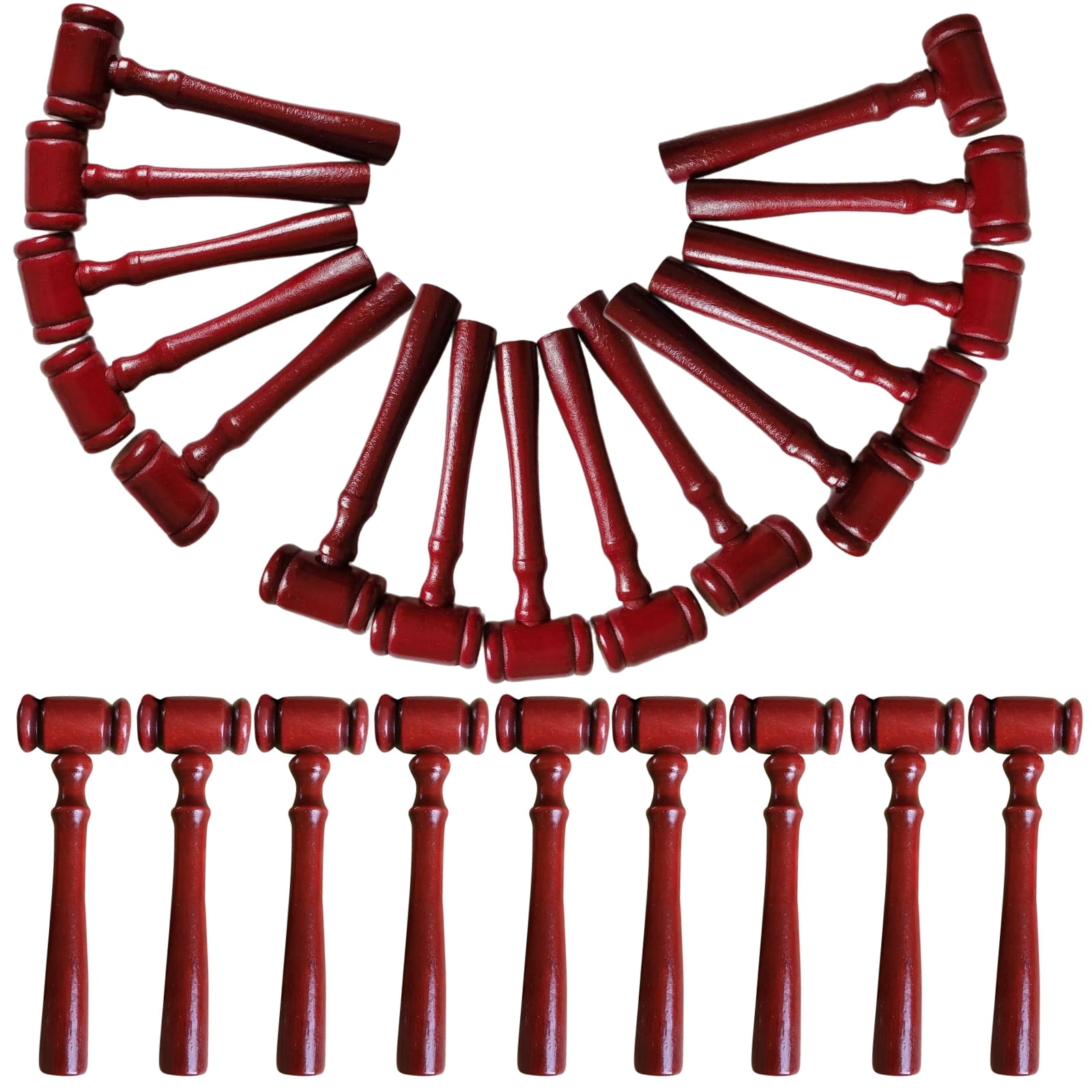 24 Pcs Wooden Mini Judge Gavel Set, Small Wooden Mallets with Smooth ...