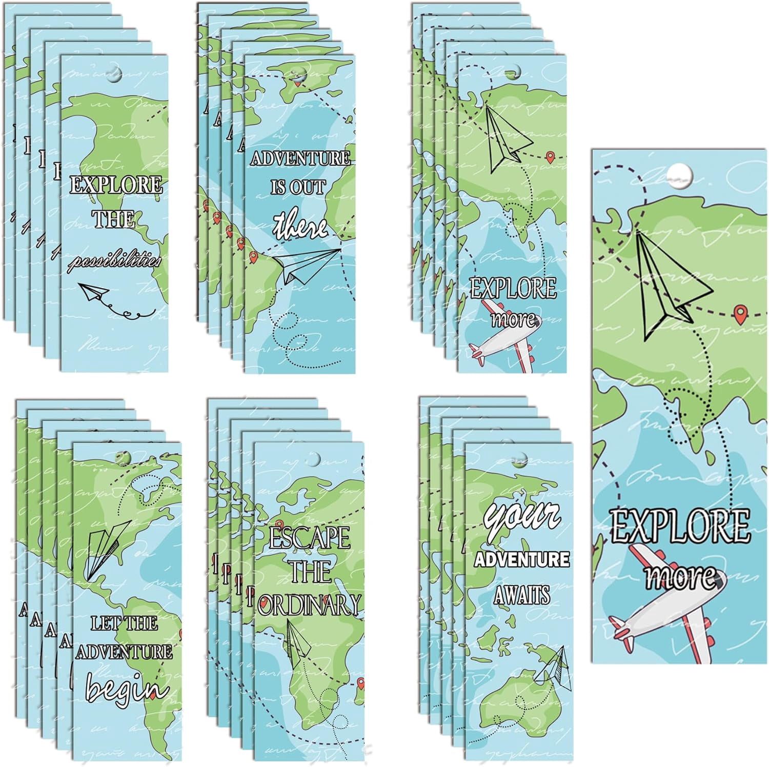 24 Pcs World Map Bookmarks Travel The Map Bookmarks Reading List ...