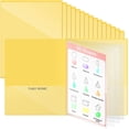 24 Pcs Yellow 2-Pocket Plastic Folder with 4 Clear Inner Pockets, 11 x ...