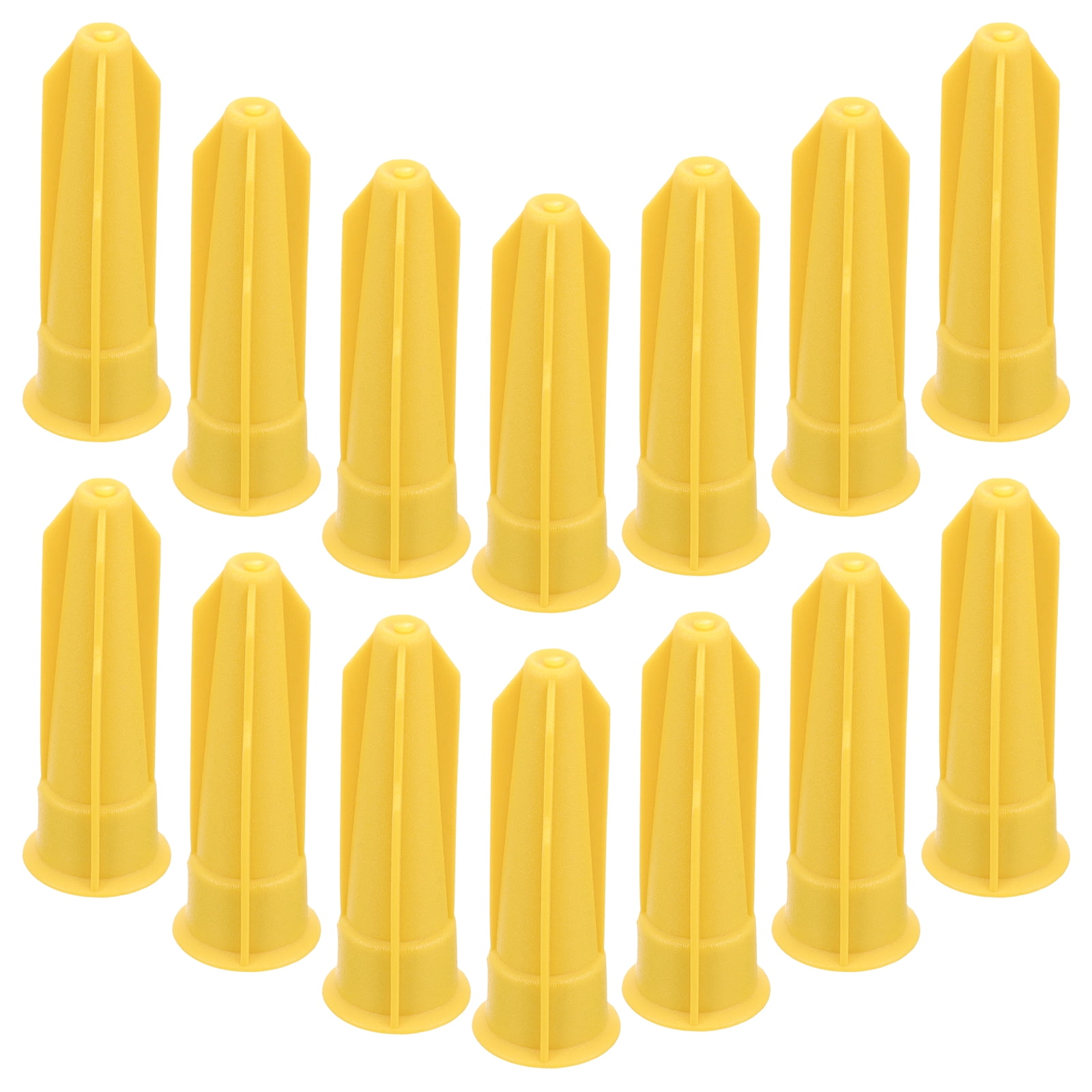 24 Pcs Yellow 24pc Glass Glue Sealing Cover Plastic Caulk Caps Caulking ...