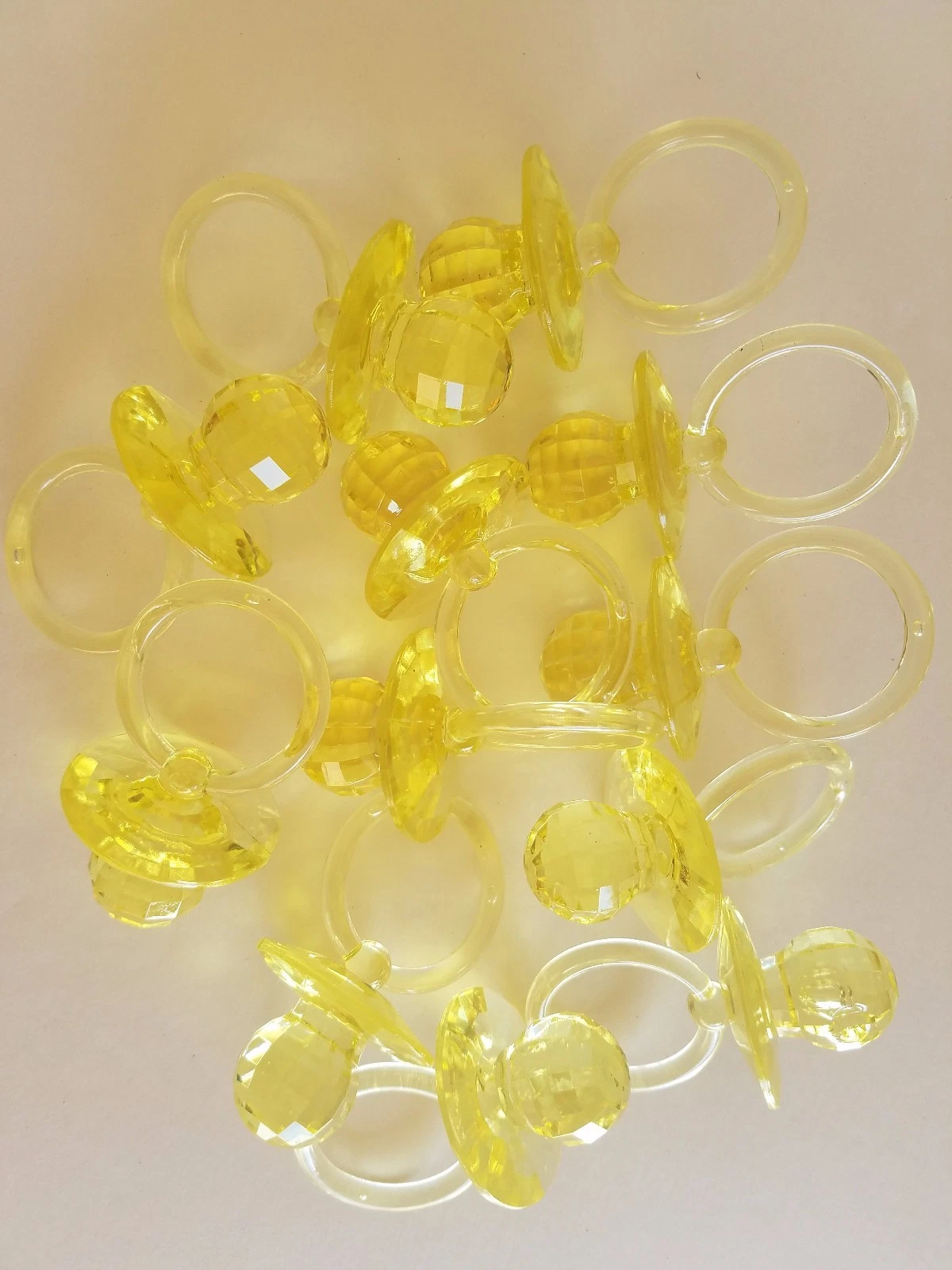 24 Pcs Yellow Large Fancy Pacifiers Baby Shower Game Favors Prizes ...