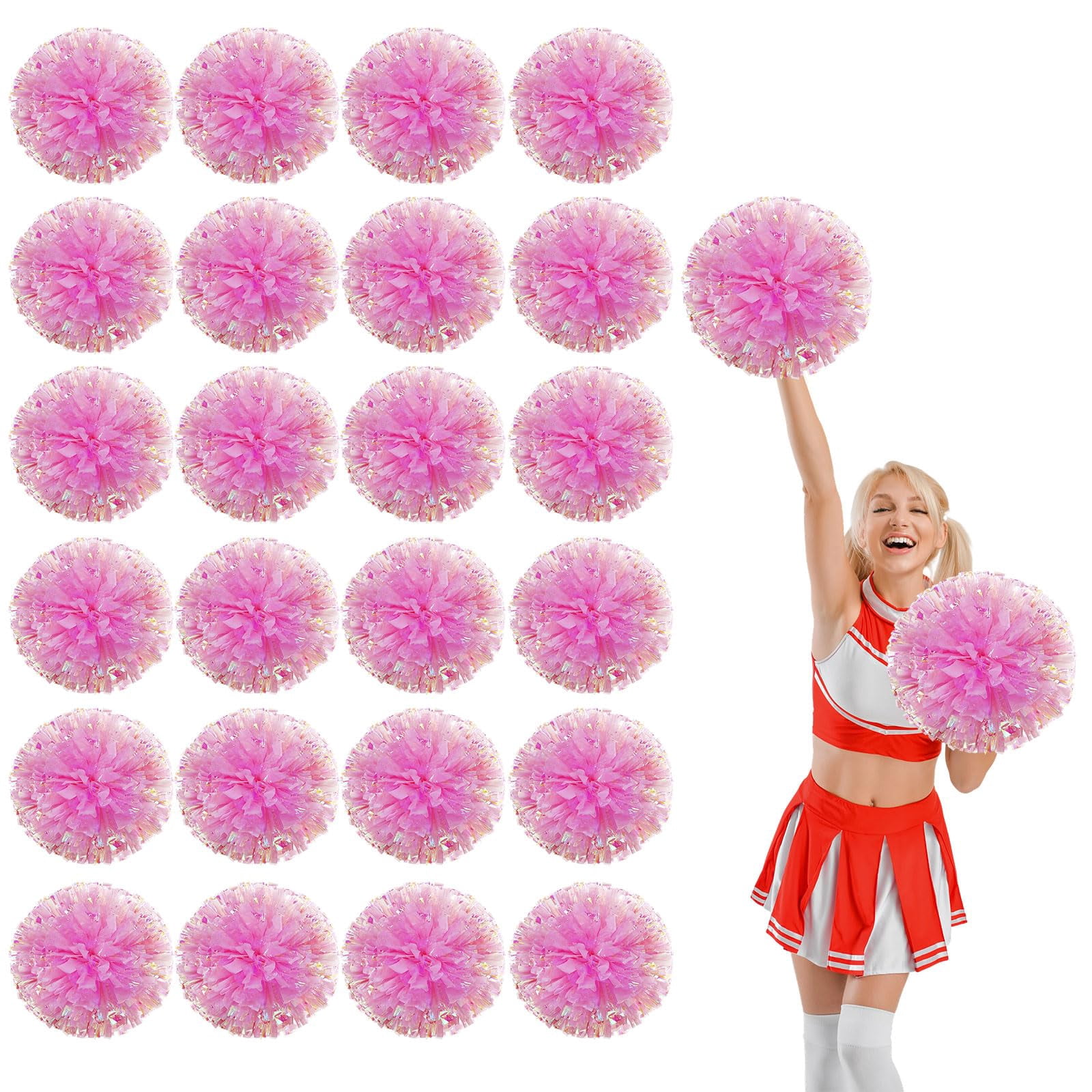 24 Pcs pom poms Cheer,pom poms Cheerleading with Finger Holes Cheer Pom ...