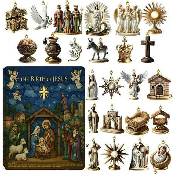 24-Pendant Nativity Of Jesus Countdown Calendar | Road To Bethlehem ...