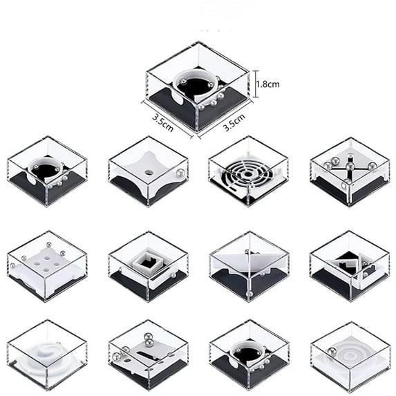 24-Piece 3D Ball Maze Puzzle Set, Palm-Sized Building Block Maze Game ...