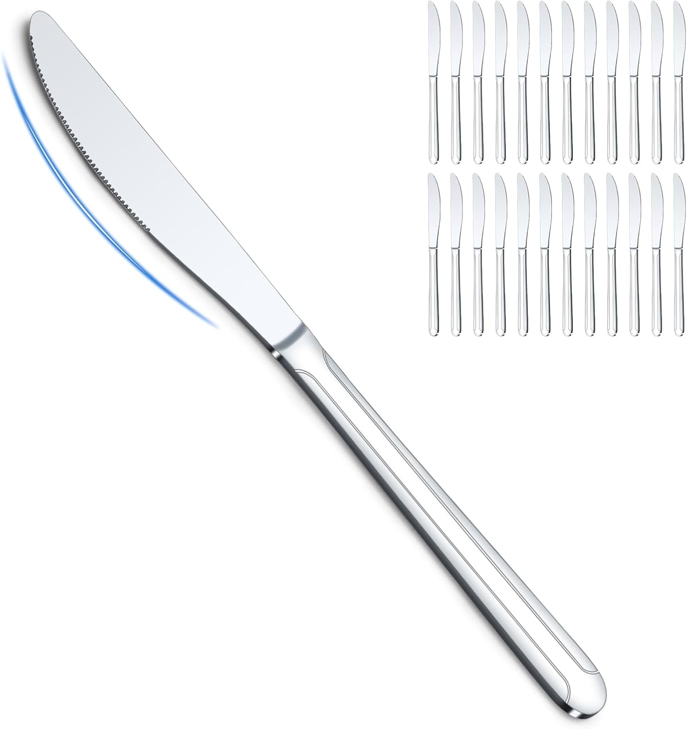 24-Piece 9-Inch Dinner Knives - Dinner Knife Set, Butter Knife, Food ...
