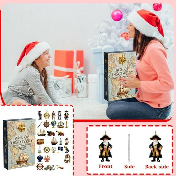 24 Piece Age Of Discovery Advent Calendar, Countdown Calendar With 2D ...