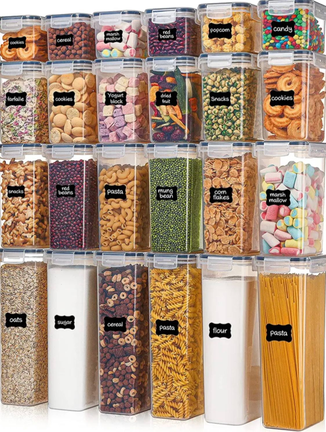 Illusion Gifts And Ideas Airtight Food Containers Set, 24-Piece, Pantry ...
