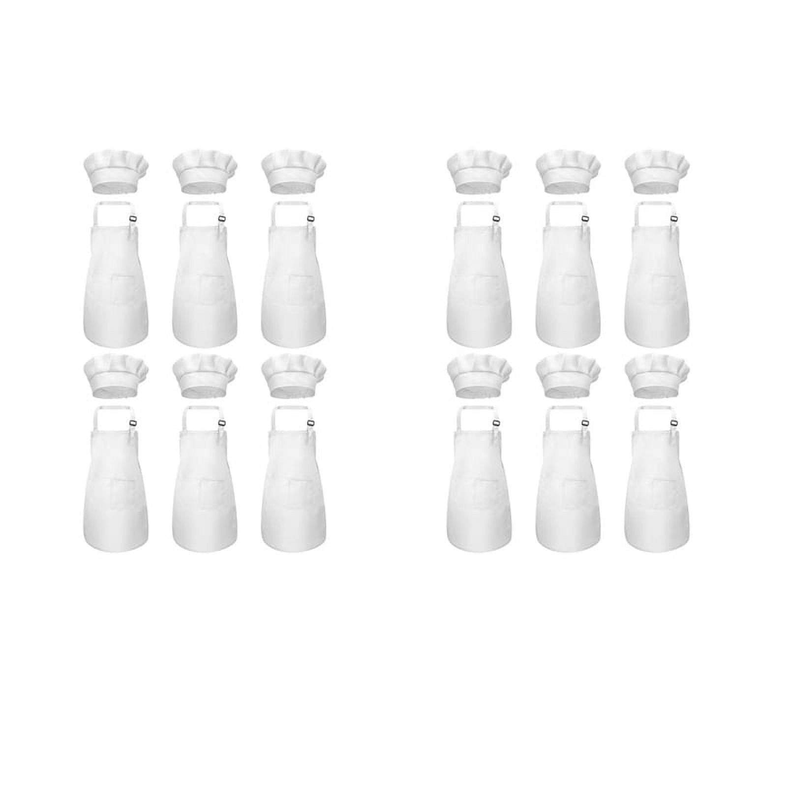24-Piece Apron and Chef Hat Set, Adjustable Children's Apron with ...