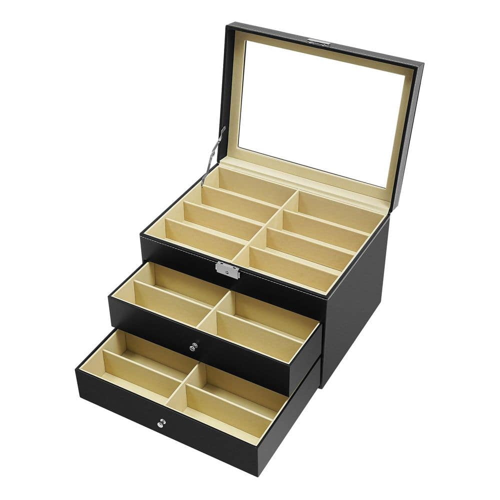 24-Piece Black High PU Leather and Medium Density Fiberboard Large ...