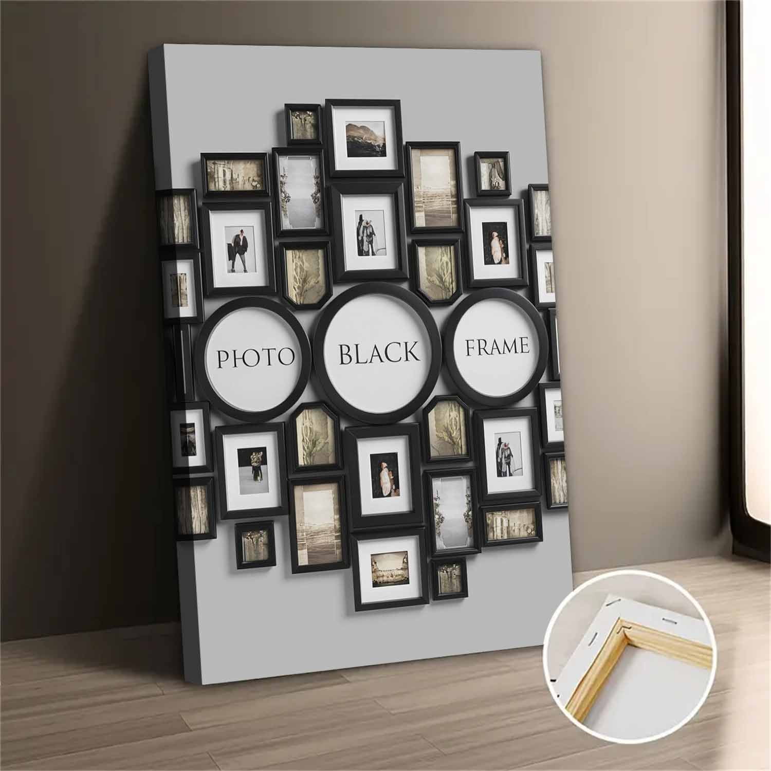 24 Piece Black Photo Frame Collage Wall Decor - Walmart.com