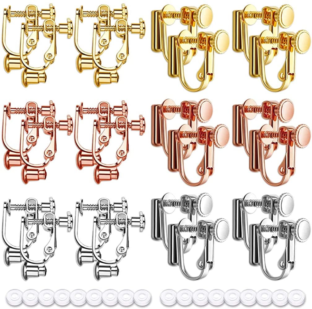 24 Piece Clip-on Earrings Converter with Earring Pad, 2 Styles Fashion ...