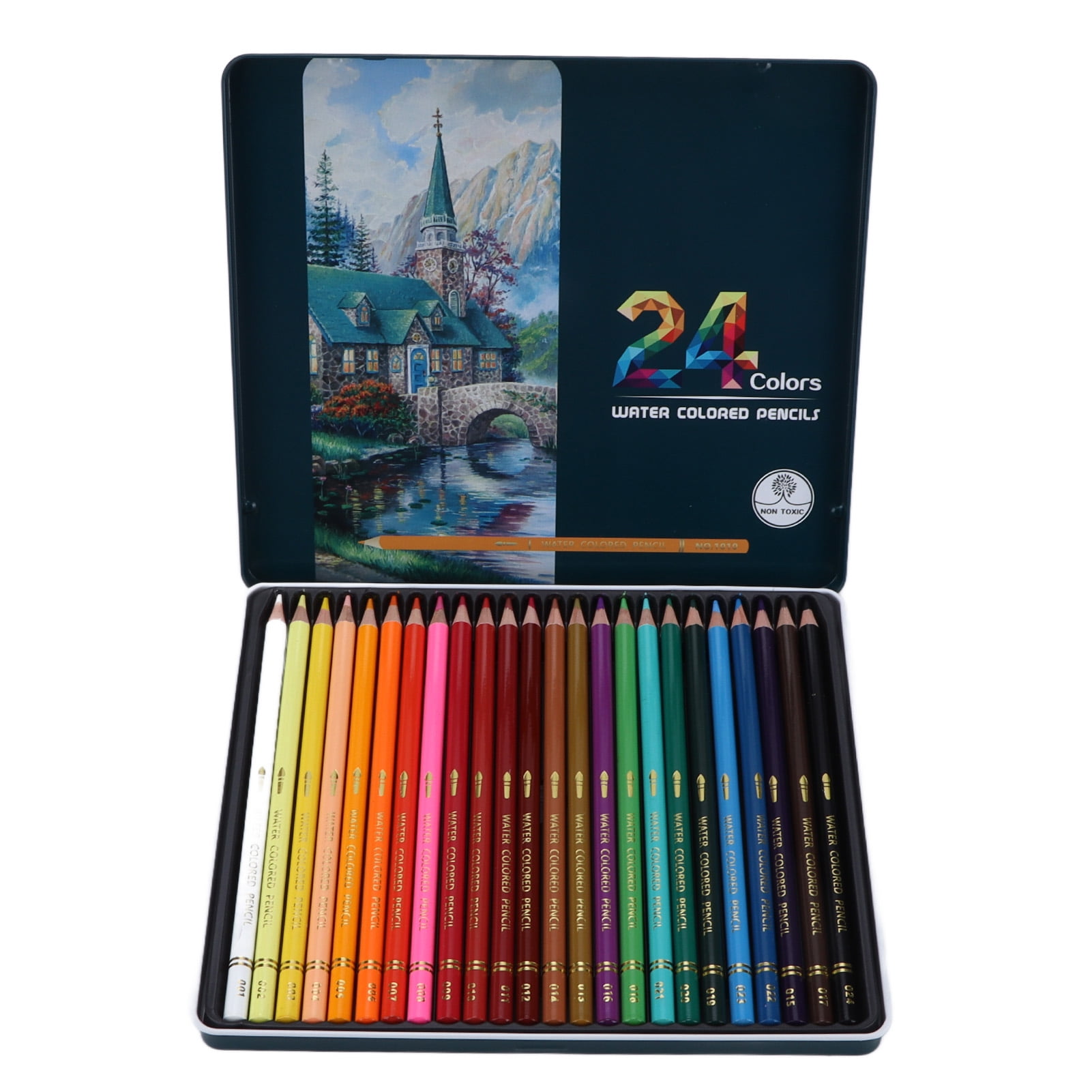 24-Piece Color Painting Pencil Set - Rich Saturation, Soft, Anti-Crack ...