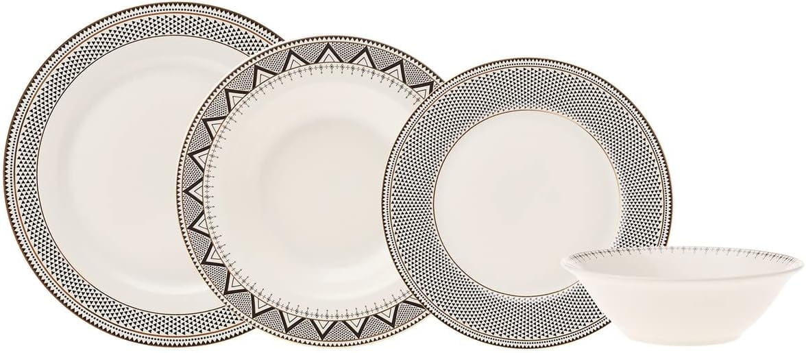 24-Piece Dinnerware Set for 6 People - Kitchen Dish Set for Salad, Soup ...