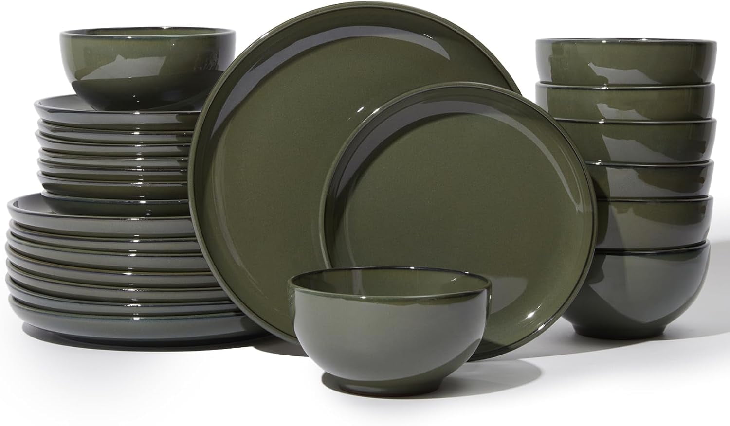 24 Piece Dinnerware Set for 8, Santorini Mist Terracotta Plates and ...
