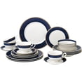 24 Piece Dinnerware Set-Bone China - Elegant Navy and Gold Design ...