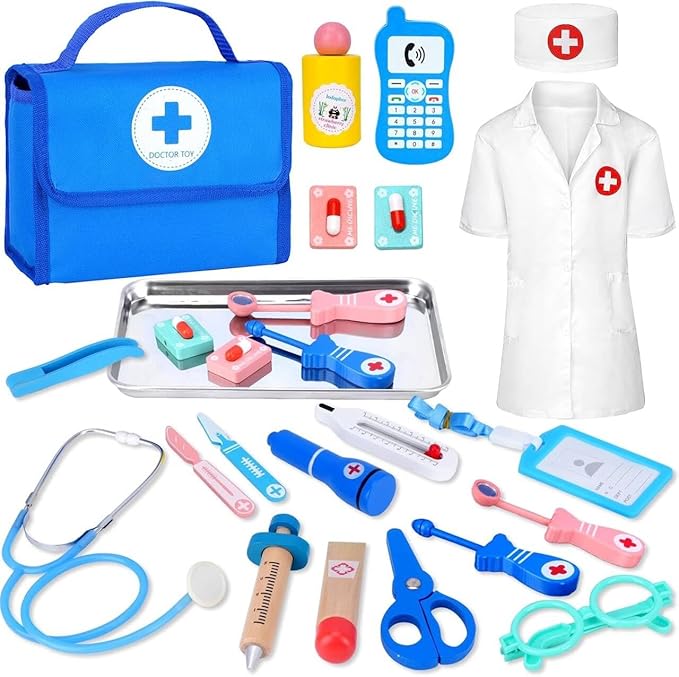 Logan's Toy Chest Child's 24-Piece Pretend Play Medical Set & Bag ...