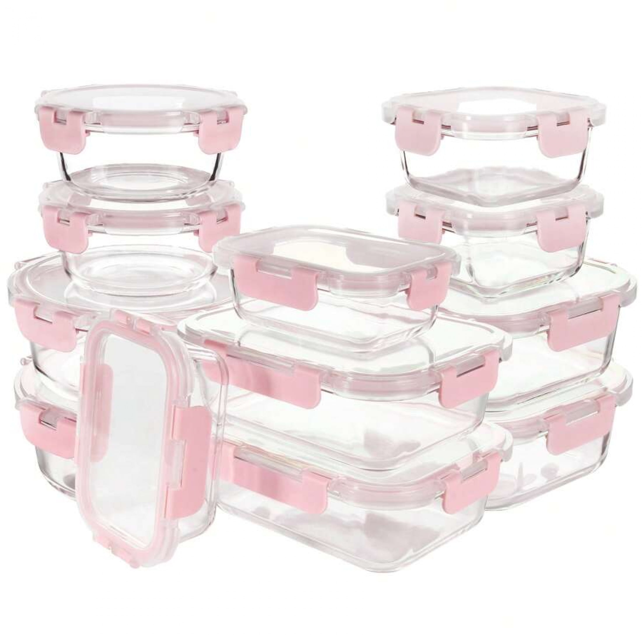 24-Piece Glass Food Storage Containers Set with Lids - Airtight & Leak ...