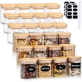 24-Piece Glass Spice Jars with Bamboo Lids, 7oz Containers with Sticker ...